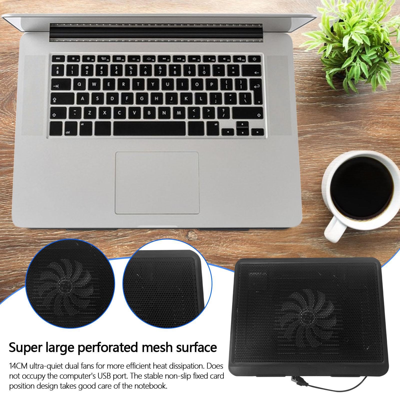 Laptop Cooling Pad, Laptop Cooler Cooling Pad, Laptop Cooler Stand with Height Adjustable, Laptop Cooling Pad with Cooling Fan, Laptop Fan with No Light, Adjustable Mounts Laptop Cooling Stand for Lap