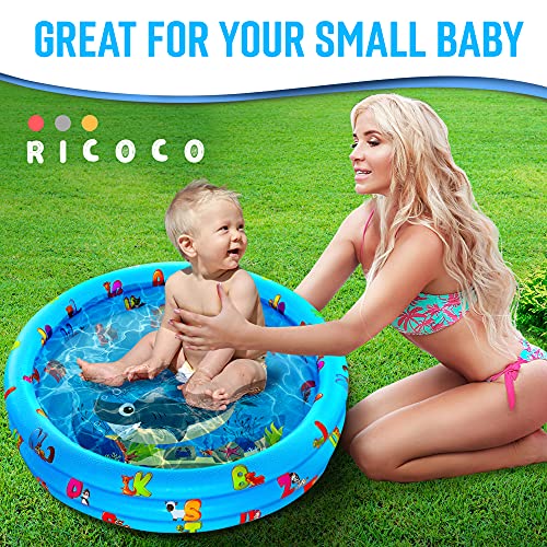 Small Pool for Kids, Small Kiddie Pool, Baby Pool for Kids 1-3 Years, Mini Pool for Toddlers & Infants, 32Inch, Small Inflatable Swimming Kiddie Pools for Outside and Inside, Durable Material Blue