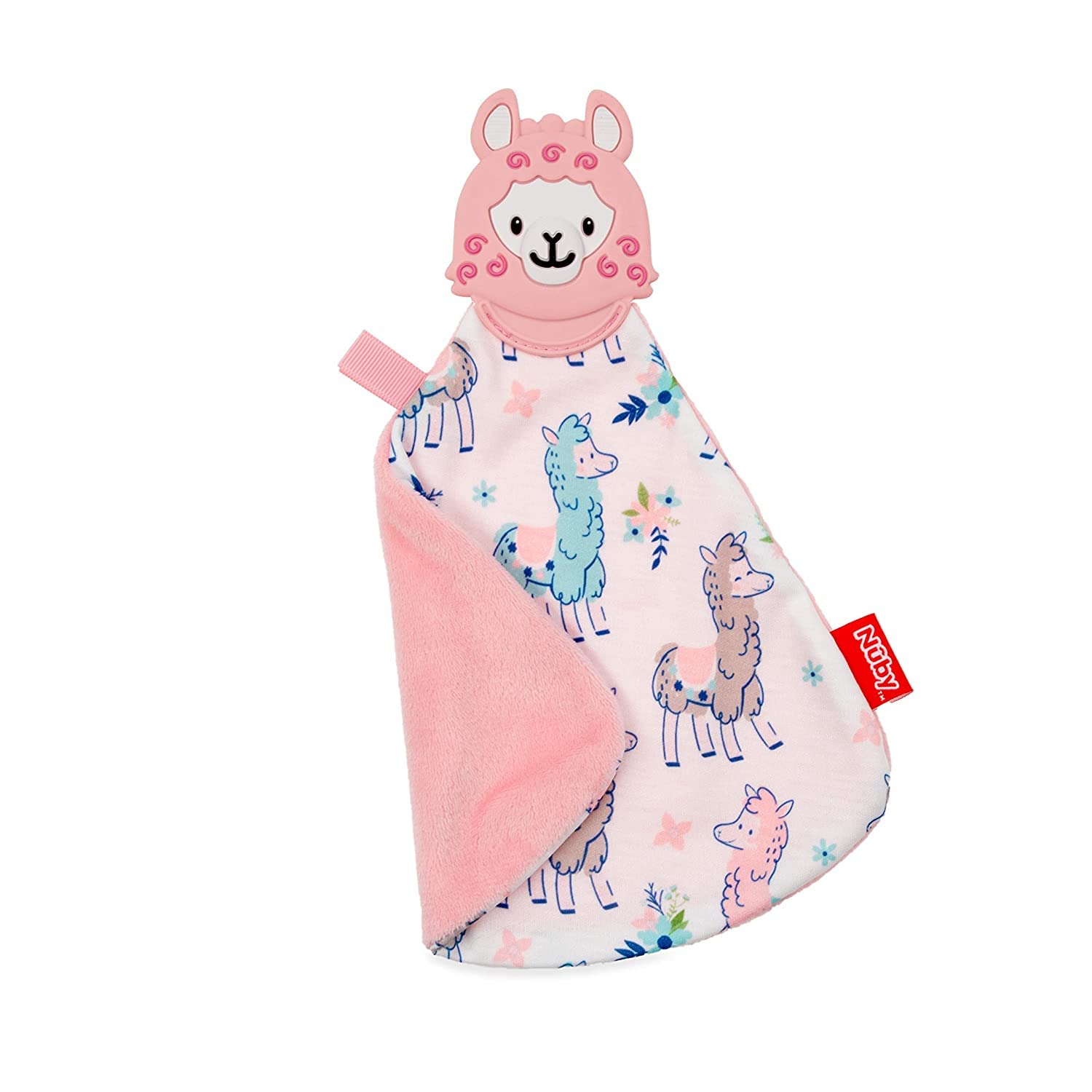 Nuby Silicone Animal Teething Blanket - 0+ Months, 1pk Llama (Pink)