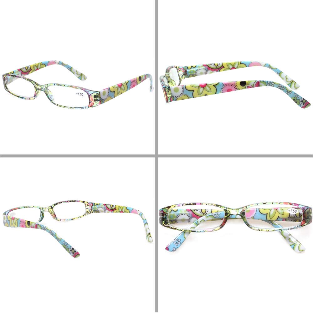 Kerecsen Women's Reading Glasses 4 Pairs Ladies Fashion Spring Hinge Readers (4 Pack Mix, 2.5)