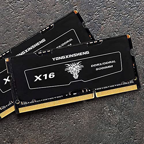 Laptop Memory 4GB DDR3L / DDR3 1600MHz CL11 SODIMM PC3L-12800 / PC3-12800 204Pin 1.35V / 1.5V 2Rx8 Dual Rank Non-ECC Unbuffered Notebook PC Computer Memory RAM Module Upgrade (Black)
