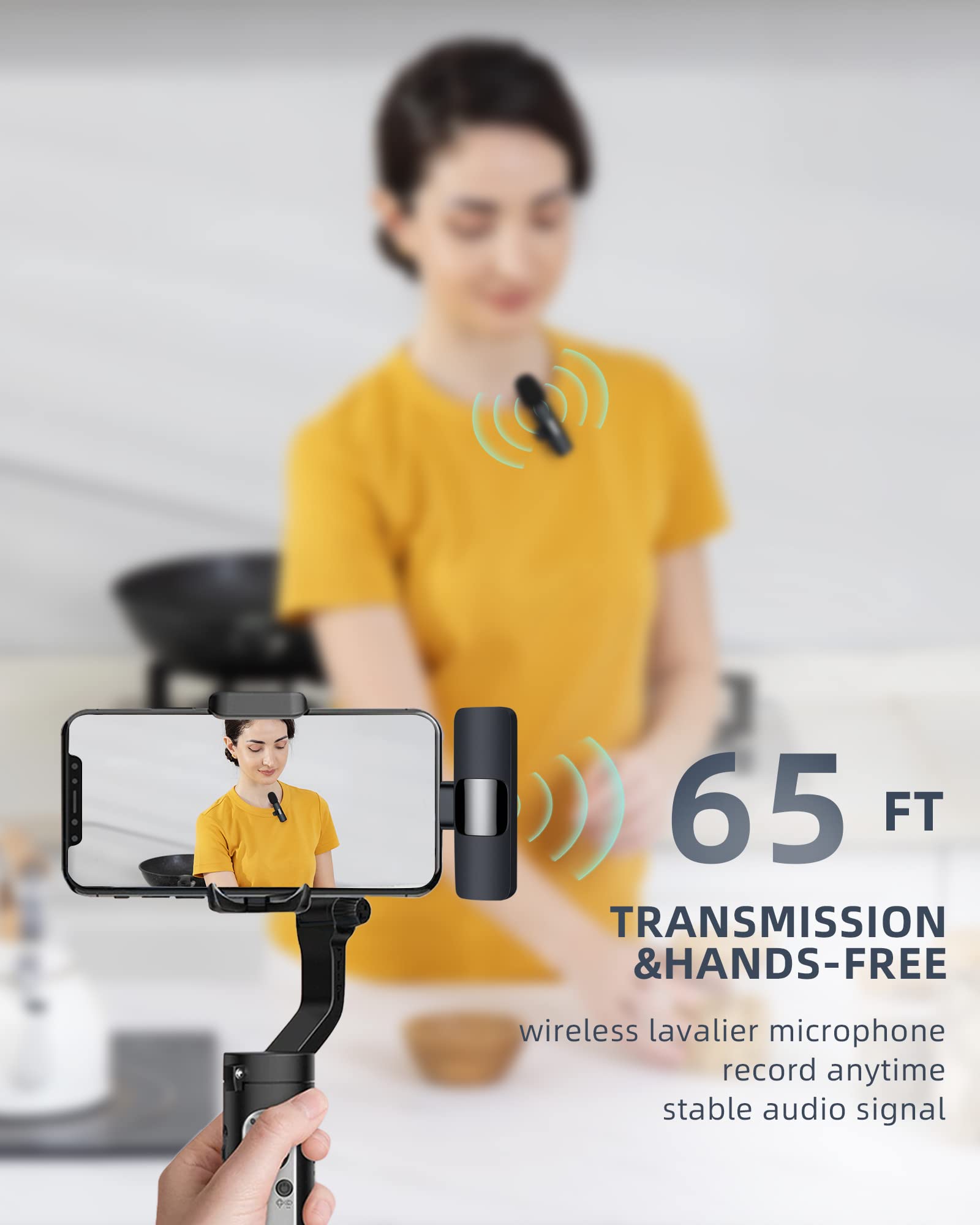 ScandiTech Microphone for iPhone, iPad Wireless Lavalier Microphone Clip-on Mic, Ideal for Content Creator Audio Video Recording Interview Podcast YouTube TikTok Facebook