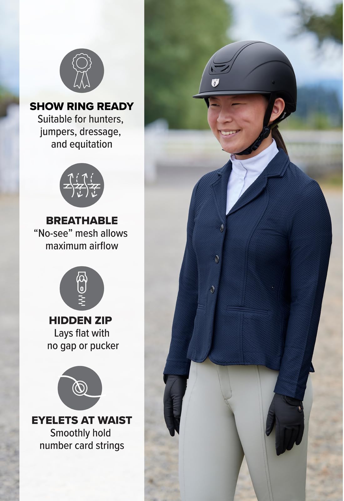 Kerrits Kids Affinity Aero Show Coat Navy Size: M