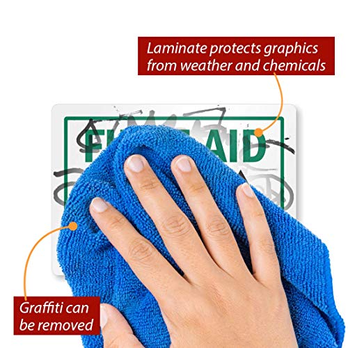 SmartSign "First Aid Kit Inside" Label | 3.5" x 5" Laminated Vinyl