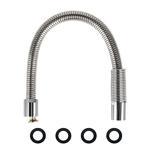 TBER Flexible Stainless Pre Rinse Hose Replacement Kit for All Brand Commercial Kitchen Sink Faucet with 7/8-20 UNEF Ends, 18â Dishwasher Hose Better for Less Than 25â Height Pre-Rinse Faucet