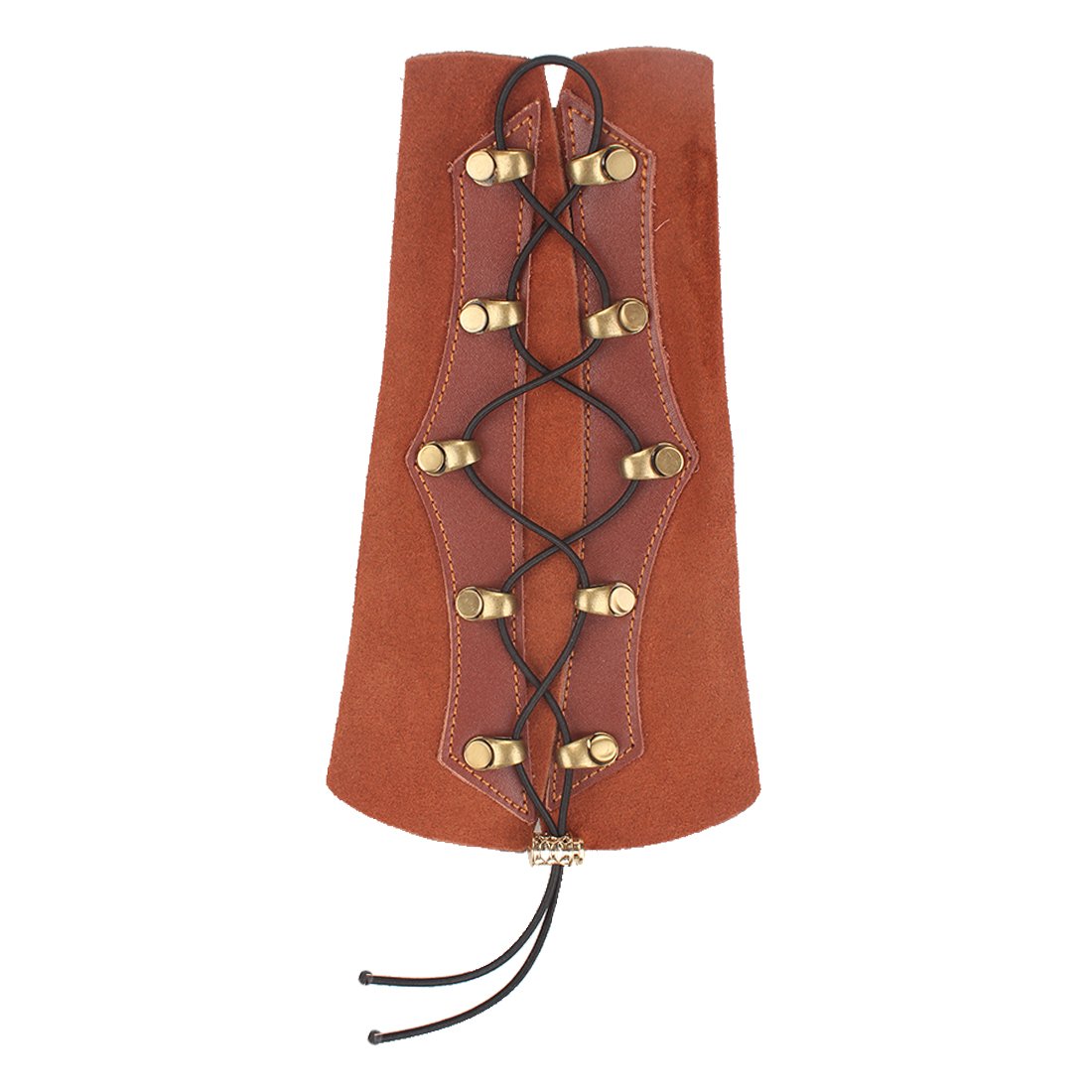 Kratarc Archery Leather Adjustable Wristband Unisex Protective Arm Guard for Hunting Target Bow (Brown (Suede Leather))