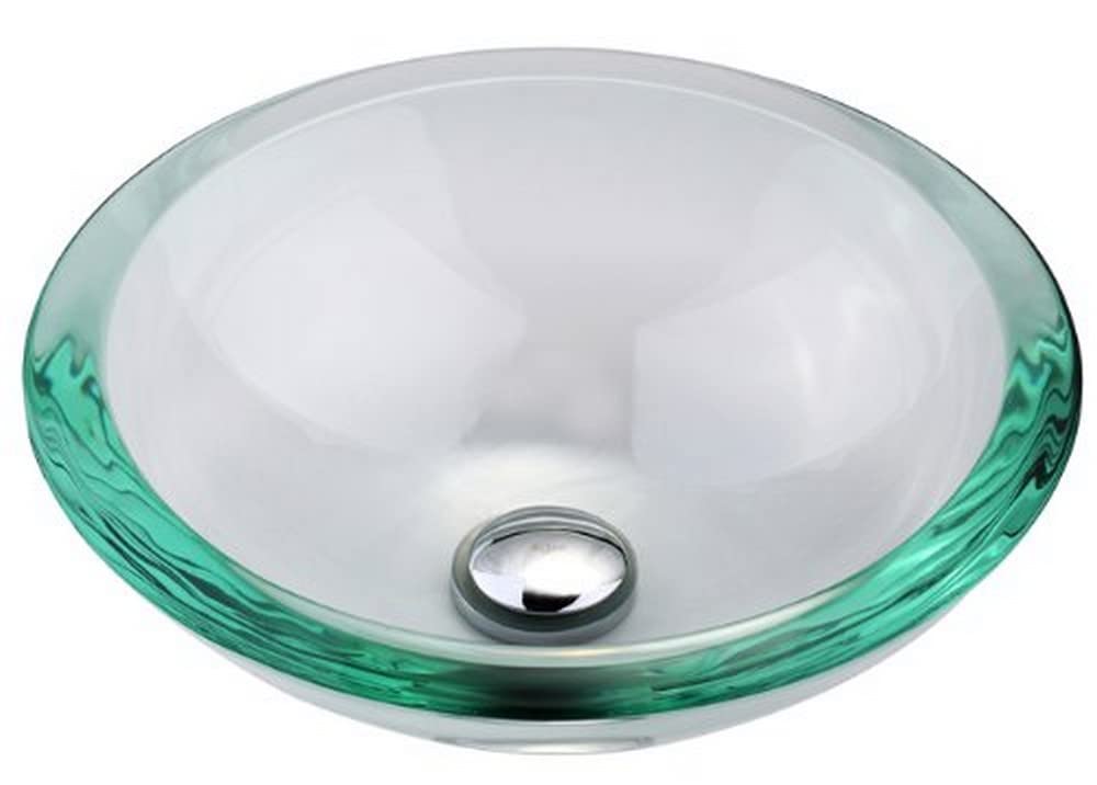 Kraus GV-150-19mm Clear 34mm edge Glass Vessel Bathroom Sink