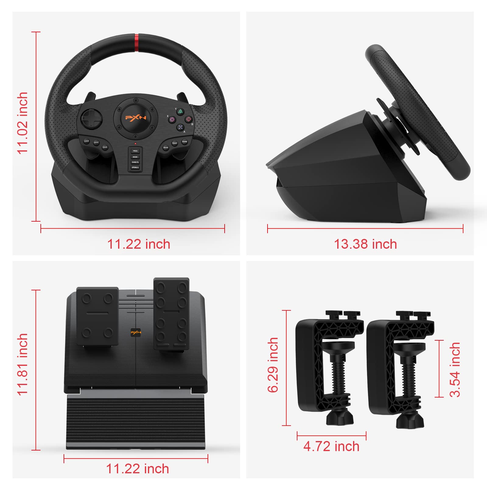 Racing Steering Wheel for PC - PXN-V900 270°/900° Rotation Used - Good Gaming Steering Wheel with Pedals for PC, PS4, PS3, Nintendo Switch, Xbox One, Xbox Series X|S, Android TV