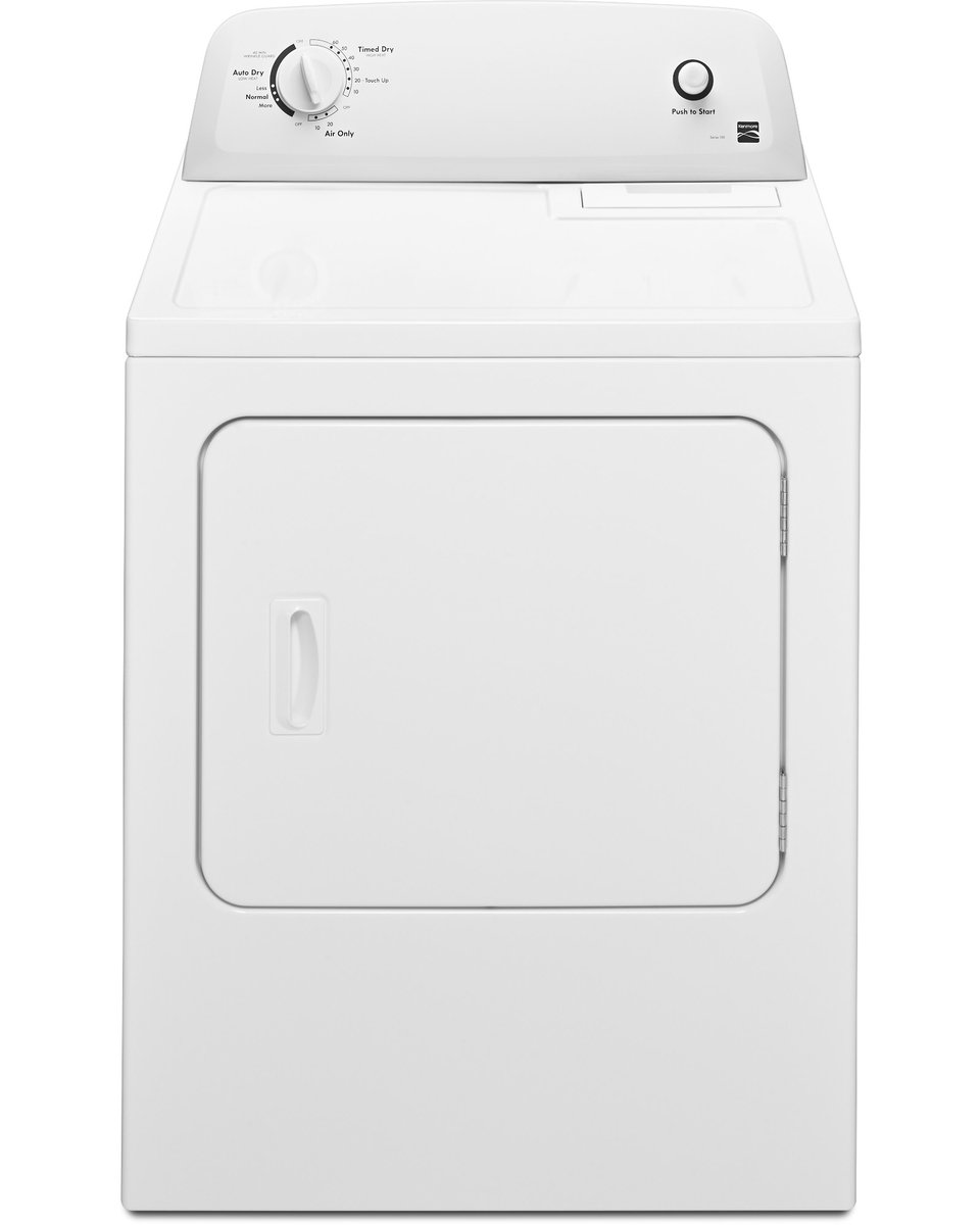Kenmore Gas Dryer with Wrinkle Guard and Auto Dry Gas Laundry Drying Machine, 6.5 cu. Ft. Capacity White