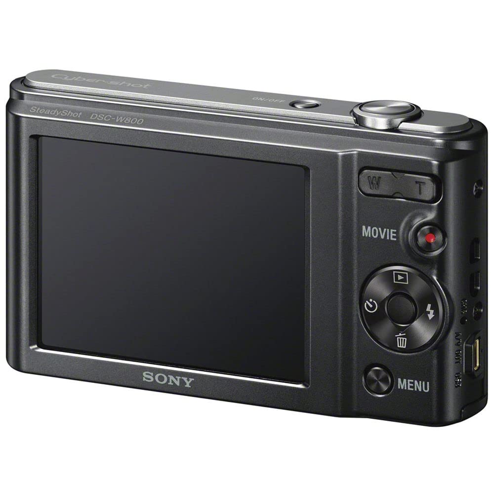 Sony Cyber-Shot DSC-W800 Digital Camera (Black) + Ultra 64GB SDXC Memory Card, Water Resistant Point & Shoot Camera Case & More (8pc Bundle) (Renewed)