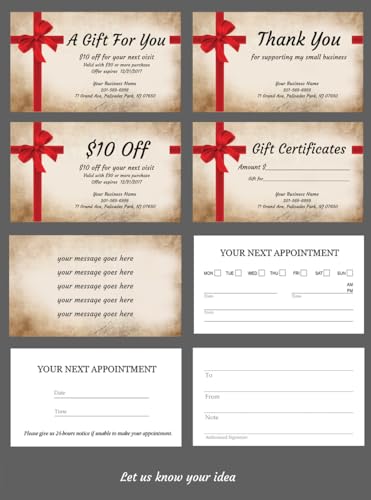 IMPACTONLINEPRINTING Custom Business cards - Good for Gift Certificates, Coupon cards, Thank you cards (BROWN-RIBBON)