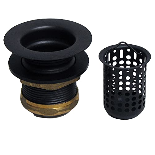 Westbrass Junior Basket Style Bar Sink Strainer, Matte Black, D218-62