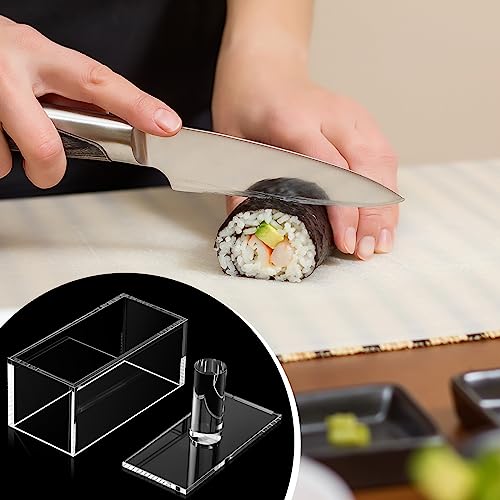 Zhehao 2 Pcs Acrylic Sushi Making Kit Musubi Maker Non Stick Musubi Mold Clear Onigiri Mold Rice Shaper for Home Luncheon Meat Press Hawaiian Sushi (4.53 x 2.17 x 1.97 Inch)