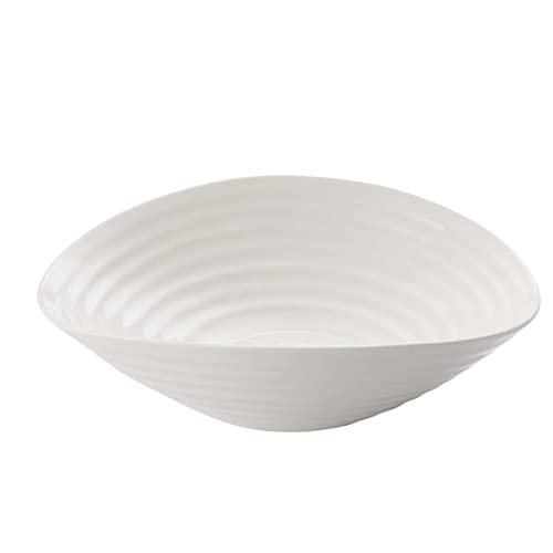 Portmeirion Sophie Conran White Small Salad Bowl | 9.5 Inch Serving Bowl for Salad, Pasta, and Fruit | Made from Fine Porcelain | Dishwasher and Microwave Safe