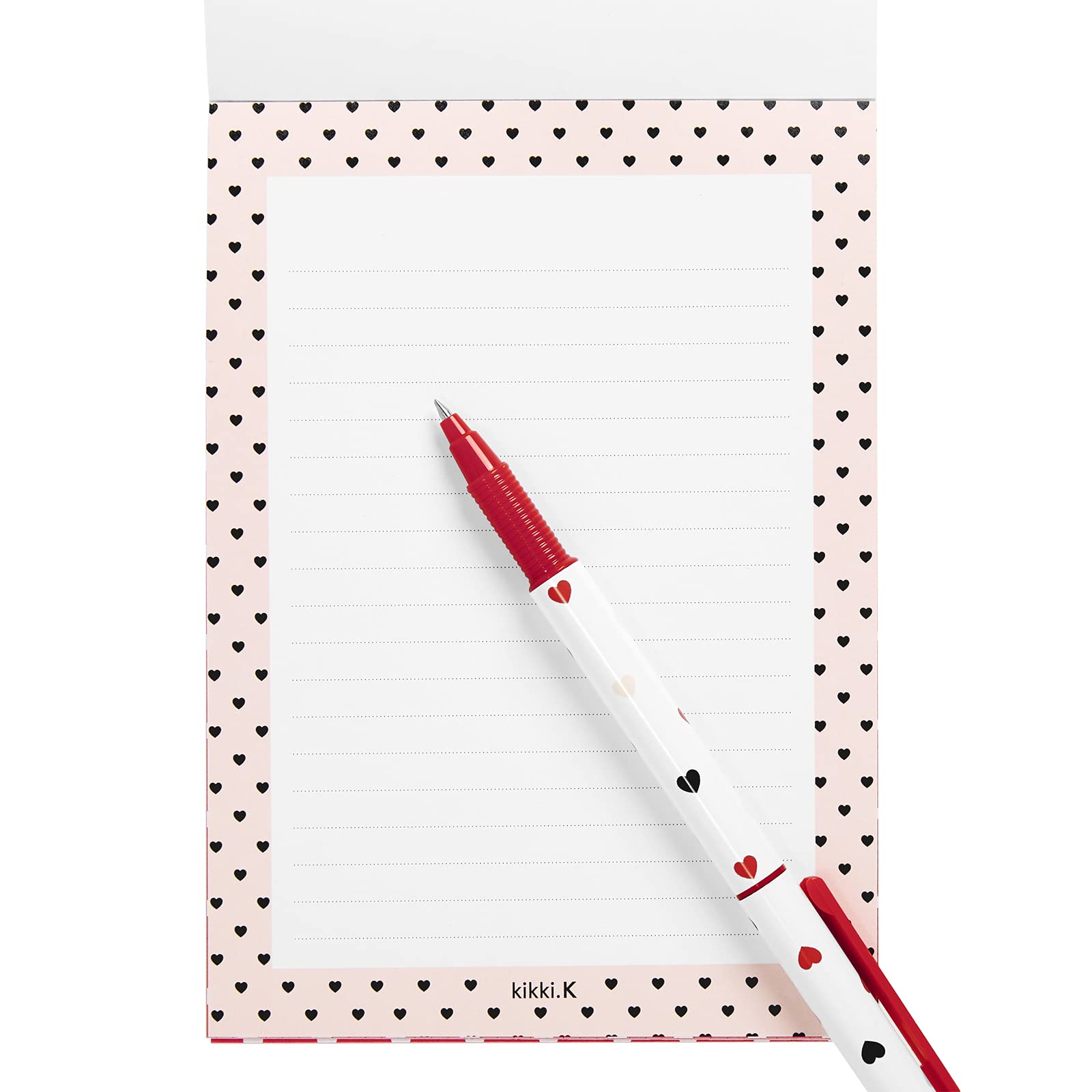 kikki.K Choose Love Collection - B6 Feature Notepad in Blush, Write Sweet Messages or Jot Down Notes, Die Cut in Heart Shape Page Design, 52 Cards, 4.02" L x 2.83" W x 0.94" H