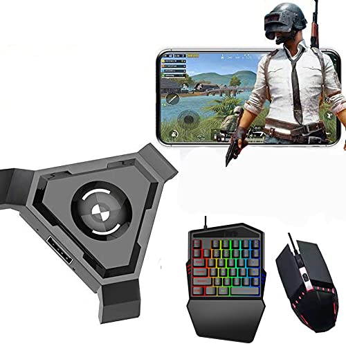 RUIYUYUZ Bluetooth 4.1 Keyboard Mouse Converter Kit,Mobile Gamepad Android PUBG Controller Keyboard Mouse Gaming Converter for iOS Ipad to PC