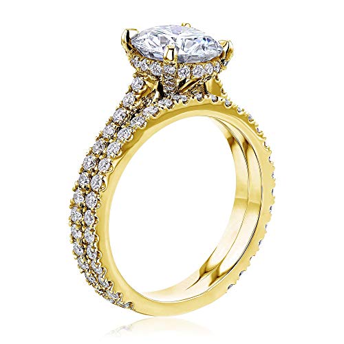 Kobelli 2ct Round Moissanite Fancy Hidden Halo Set - white-gold / 7.0 G-H