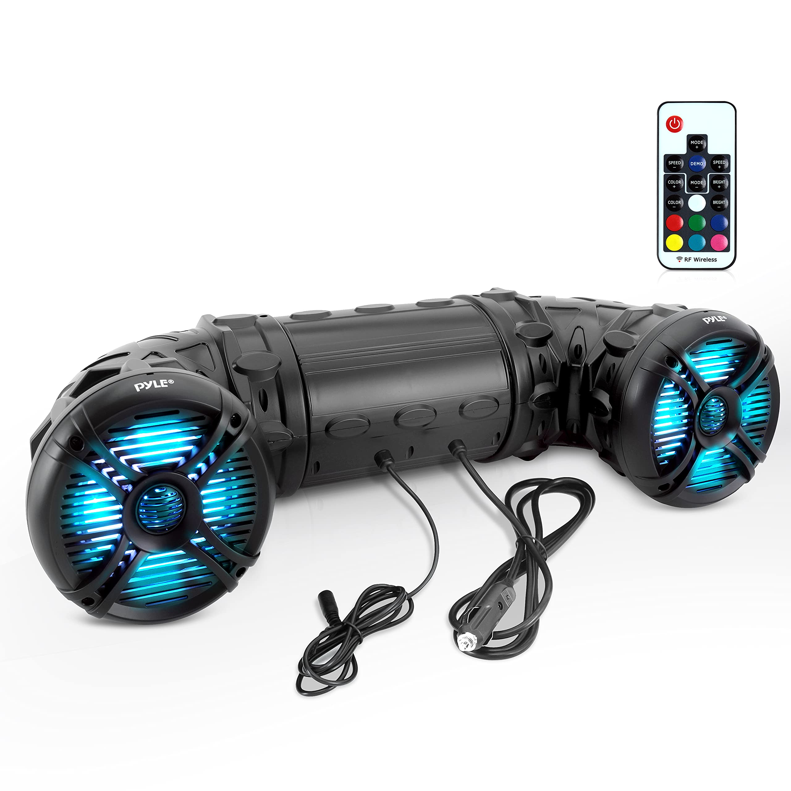 Pyle Marine ATV Powered Speakers & Camco Black Boar ATV Rear Storage Box and Lounger (66010)