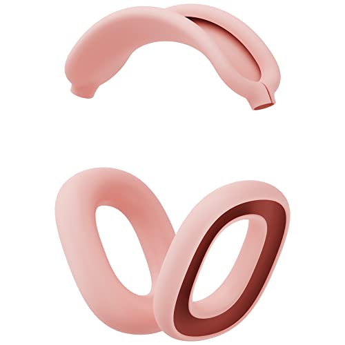 Tucana Silicon Cases Compatible for AirPods Max, Overhead Cover + Earcup Cover (Pink)