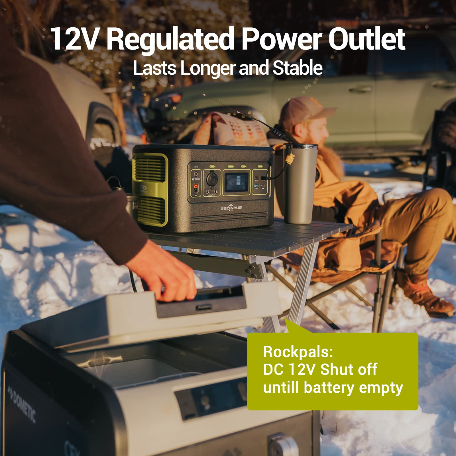 ROCKPALS Portable Power Station Freeman 600, 3 x AC Outlets, 614.4Wh Solar Generator and RP082 100W Foldable Solar Panel with Kickstand, Parallel Solar Panel Kit for Outdoor Camping, RV, Adventure