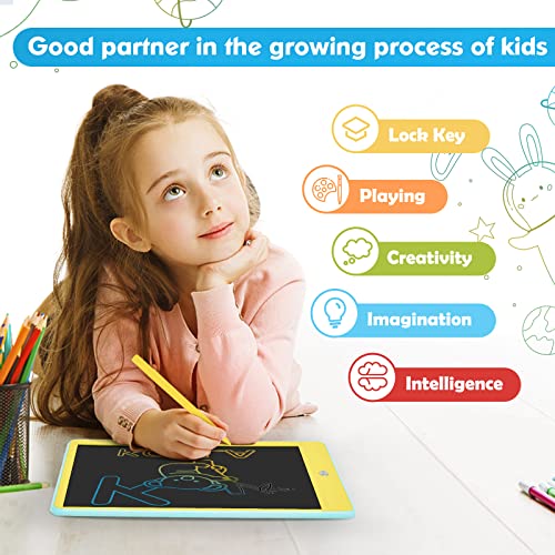 PYTTUR LCD Writing Tablet for Kids 10 Inch Colorful Toddler Doodle Board Drawing Tablet Reusable Electronic Drawing Pads Educational and Learning Toys for 3-8 Years Old Boy and Girls
