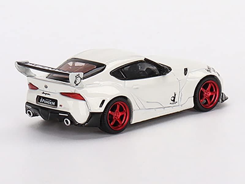 Pandem GR Supra V1.0 RHD Right Hand Drive Pearl White w/Graphics Ltd Ed to 2400 pcs Worldwide 1/64 Diecast Model Car by True Scale Miniatures MGT00424