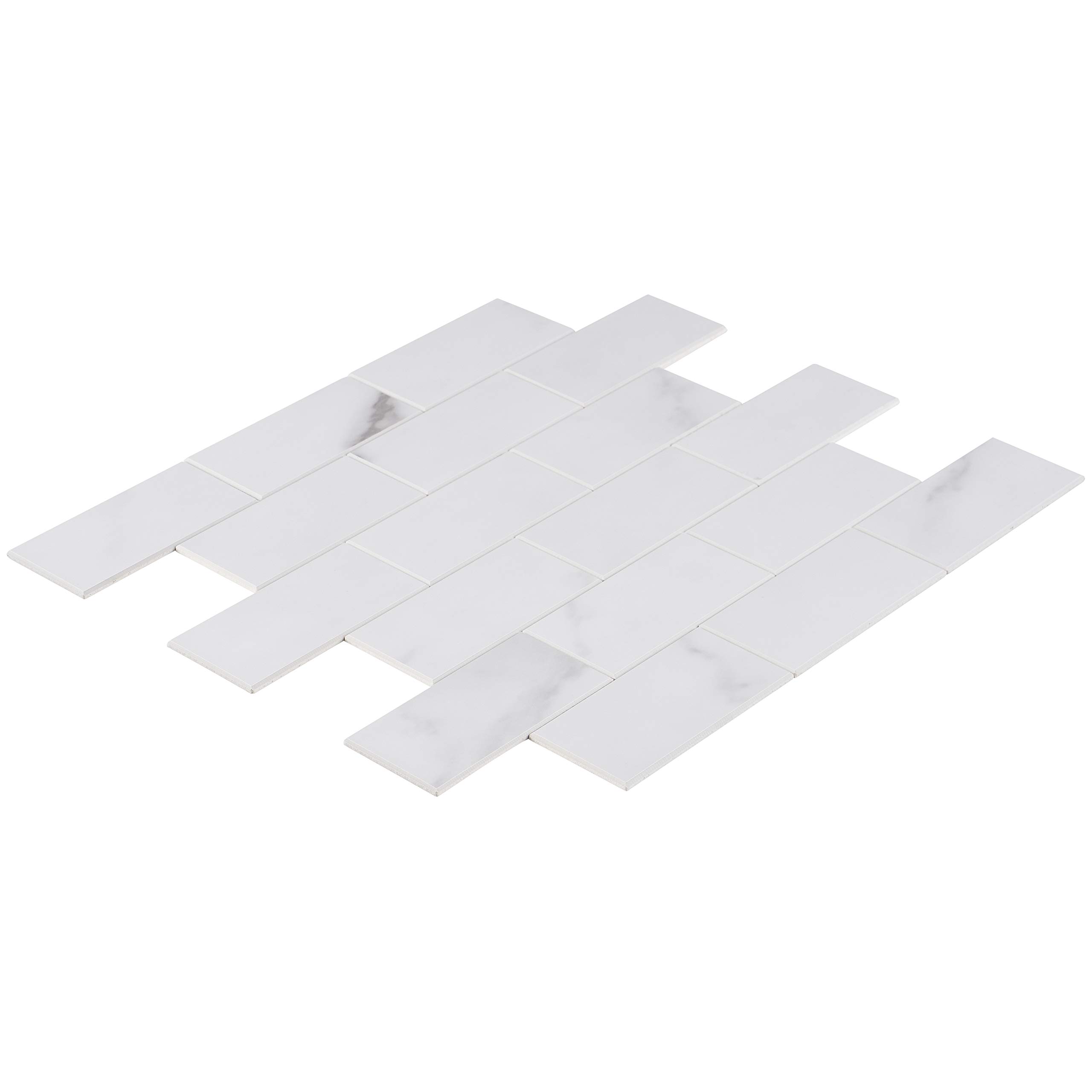 Luxe Core Subway Calacatta 11.81 in. x 11.81 in. SPC Peel and Stick Kitchen, Bathroom, Backsplash Tile (0.96 Sq. Ft. / Sheet)