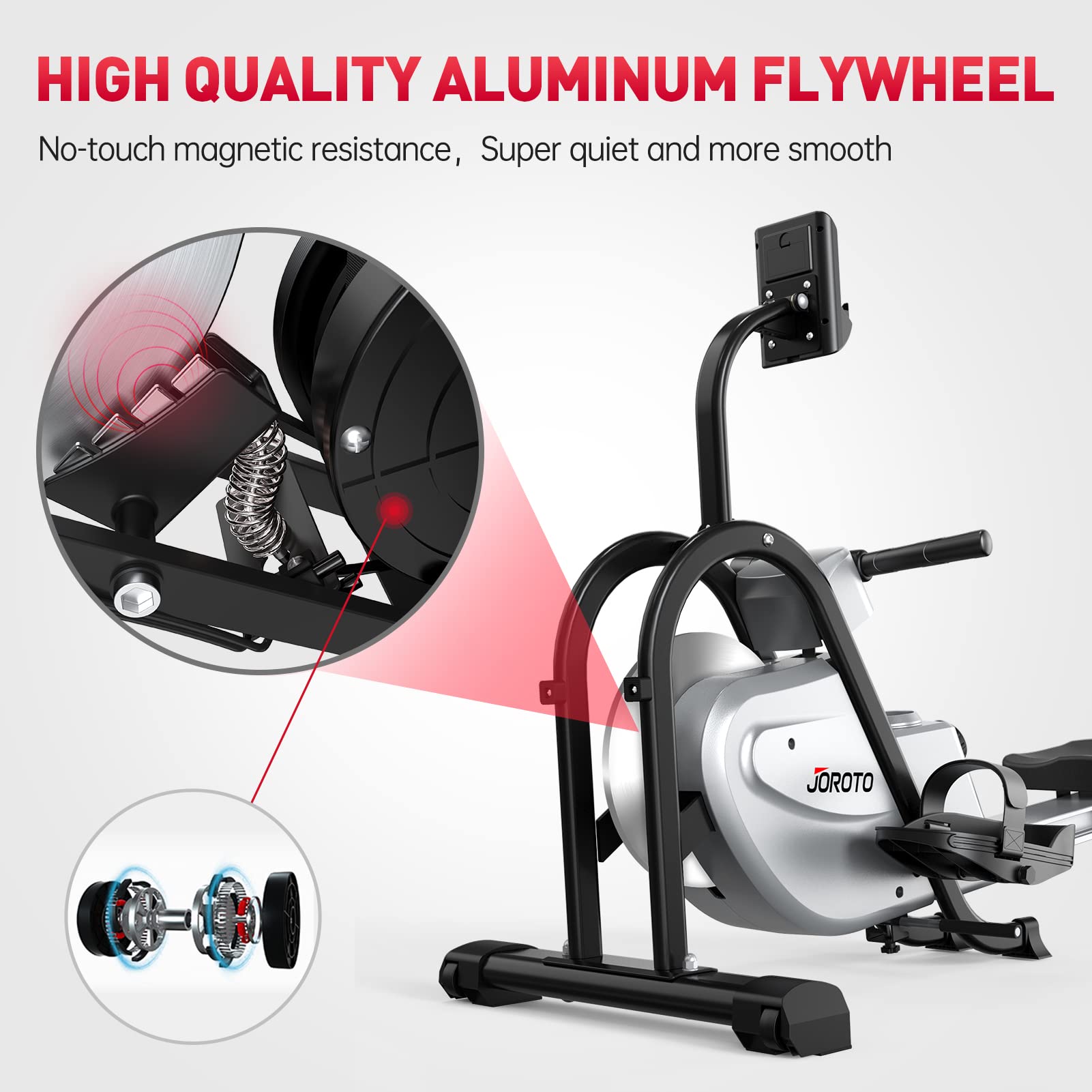 JOROTO Magnetic Rower Rowing Machine with LCD Display 300LB Weight Capacity Row Machine Exercise Rower for Home Gym (MR35)