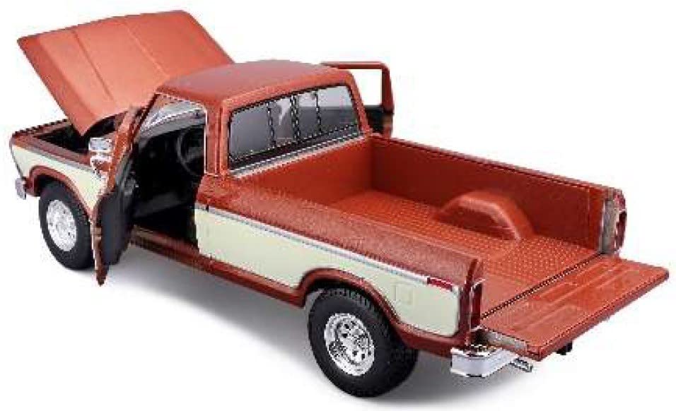 Maisto - 1/18 Scale Model Compatible with Ford Replica Miniature Model Classic Vintage Collectible F150 Pick-up 1979 (Brown)