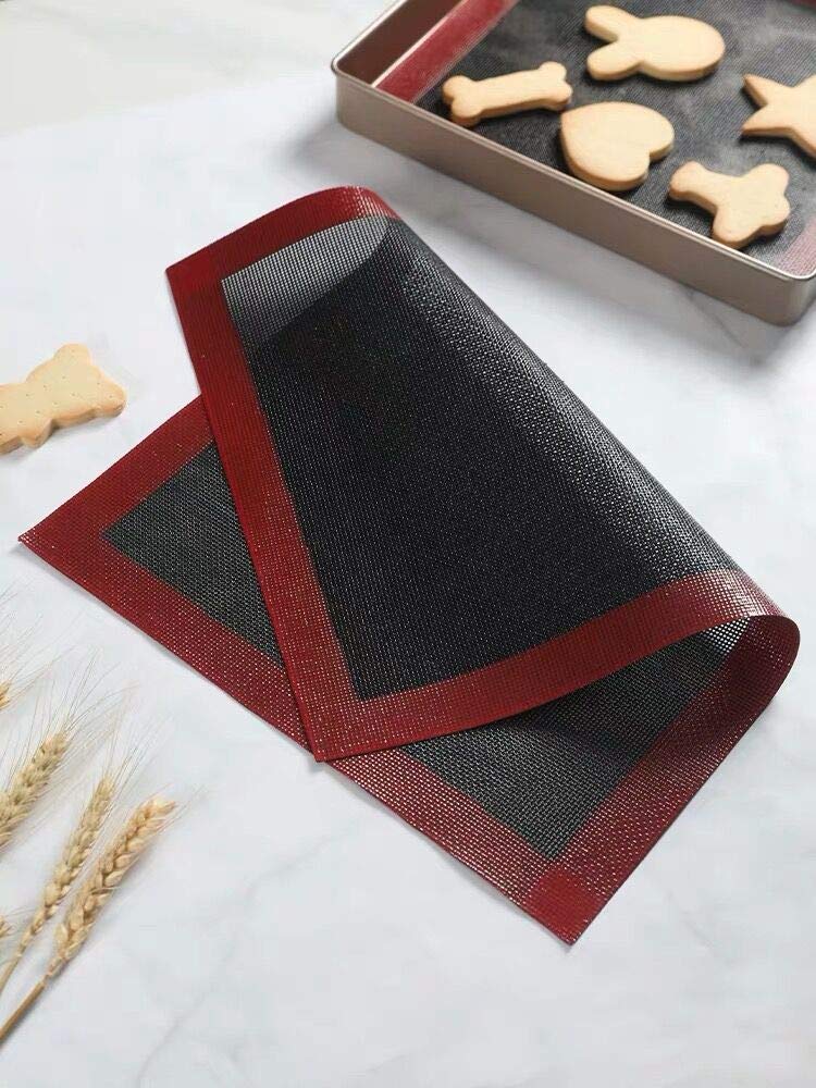Silicone hollow Baking Mat Sheet, Set of 2. NonStick Oven Liner Perforated Mesh Pad , baked biscuits non-stick high temperature mat, breathable fiberglass baking mat, double-sided available.