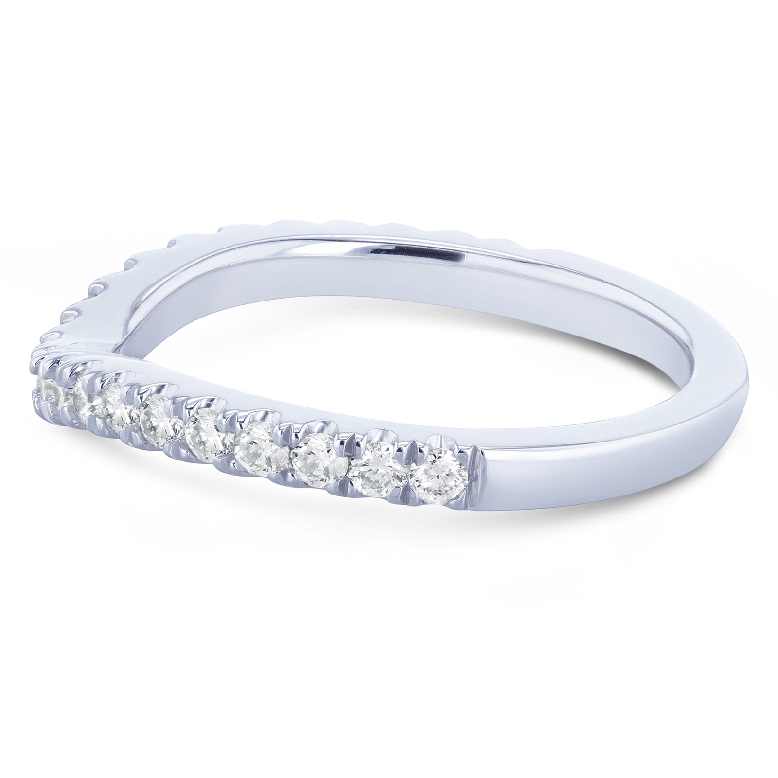 Kobelli Diamond Curved Wedding Band 1/3 CTW in 14k White Gold, 5