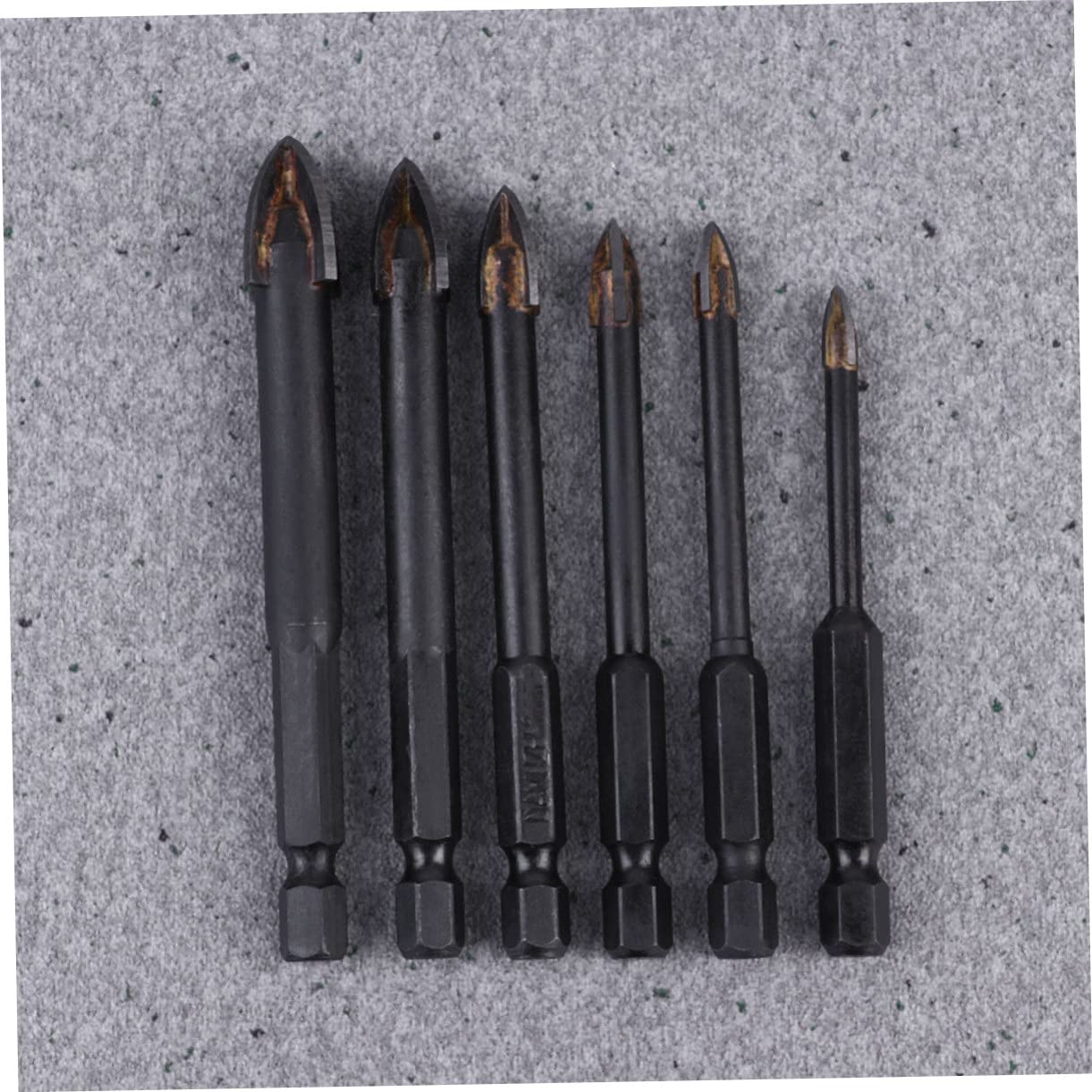 VILLCASE 12 Pcs Glass Drill Bits Tile Drill Bit Tile Glass Drill Ceramic Drill Bits Triangle Glass Drill Reamer Ceramics