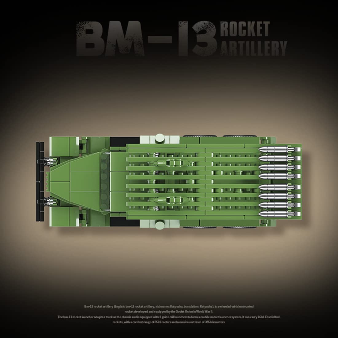 Russian Katyusha BM-13 Multiple Rocket Launcher Tank Building Set, 731 Pieces Military Weapon Tank Building Blocks Tank Compatible with Lego Bricks