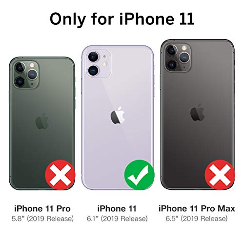 tharlet Clear for iPhone 11 Case [10FT Military Grade Drop Tested] White Silicone Slim Clear Hard Back Frame with Glitter Camera Lens Case for iPhone 11 Phone Case, Purple (6.1")