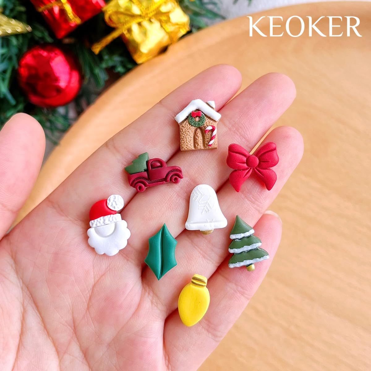 Keoker Christmas Clay Cutters, 31 PCS Christmas Polymer Clay Cutters for Earrings Making, 31 Shapes Mini Christmas Clay Earrings Cutters (ALL 2)