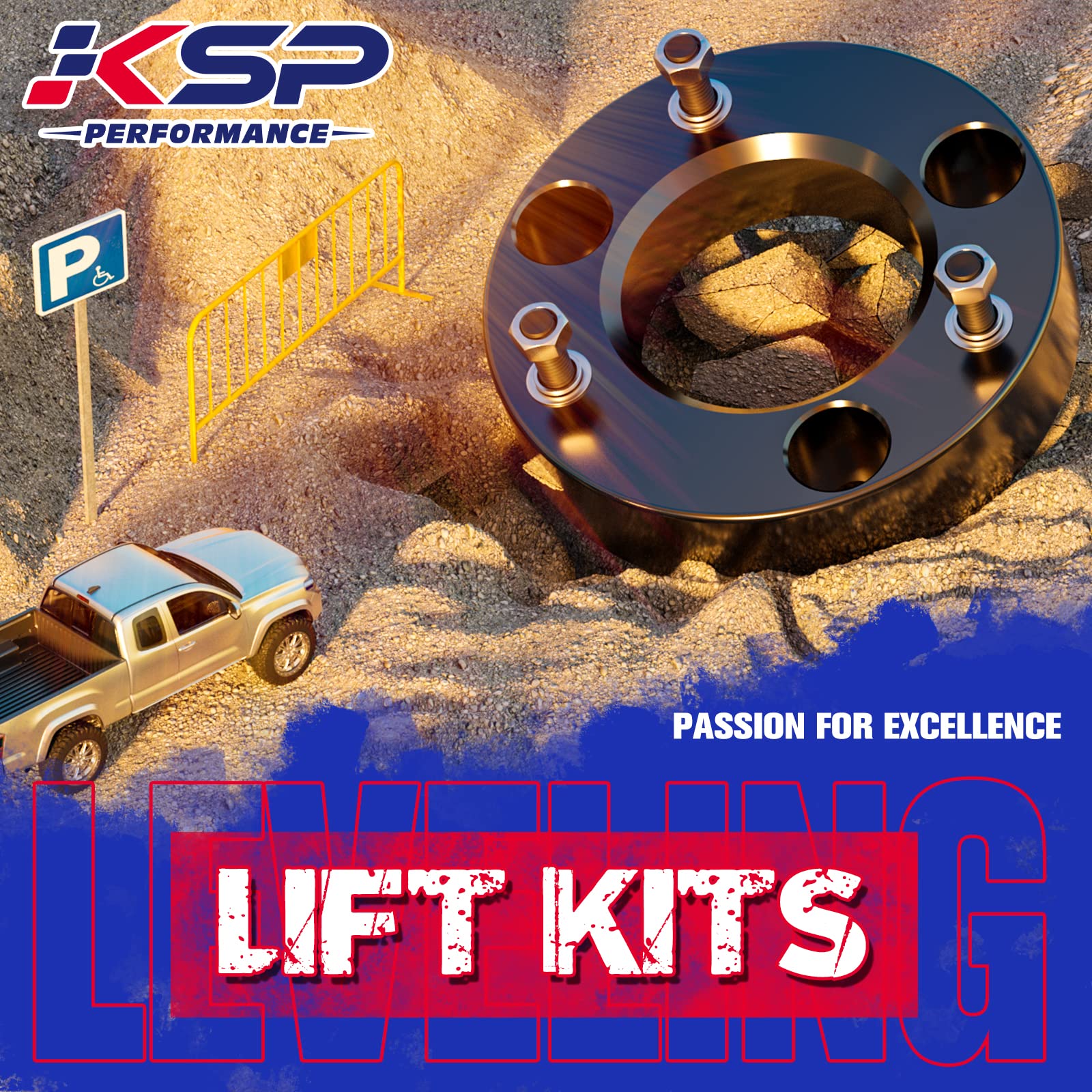 KSP 2in Level Kits for F150 2004-2023,2" Front Leveling Lift Kits Compatible with Ford Expedition 03-18,Lincoln Mark LT 2005-2008, Aluminum Forged Strut Spacers Raise the Truck 2inch(Package of 2pcs)