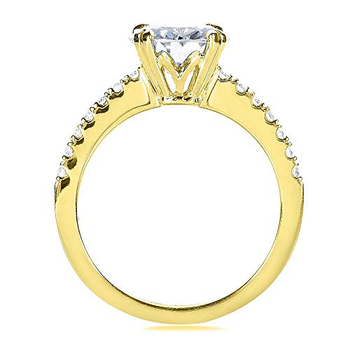 Kobelli Moissanite and Lab Grown Diamond Engagement Ring 1 3/4 CTW 14k Yellow Gold (GH/VS, DEF/VS), 6.5