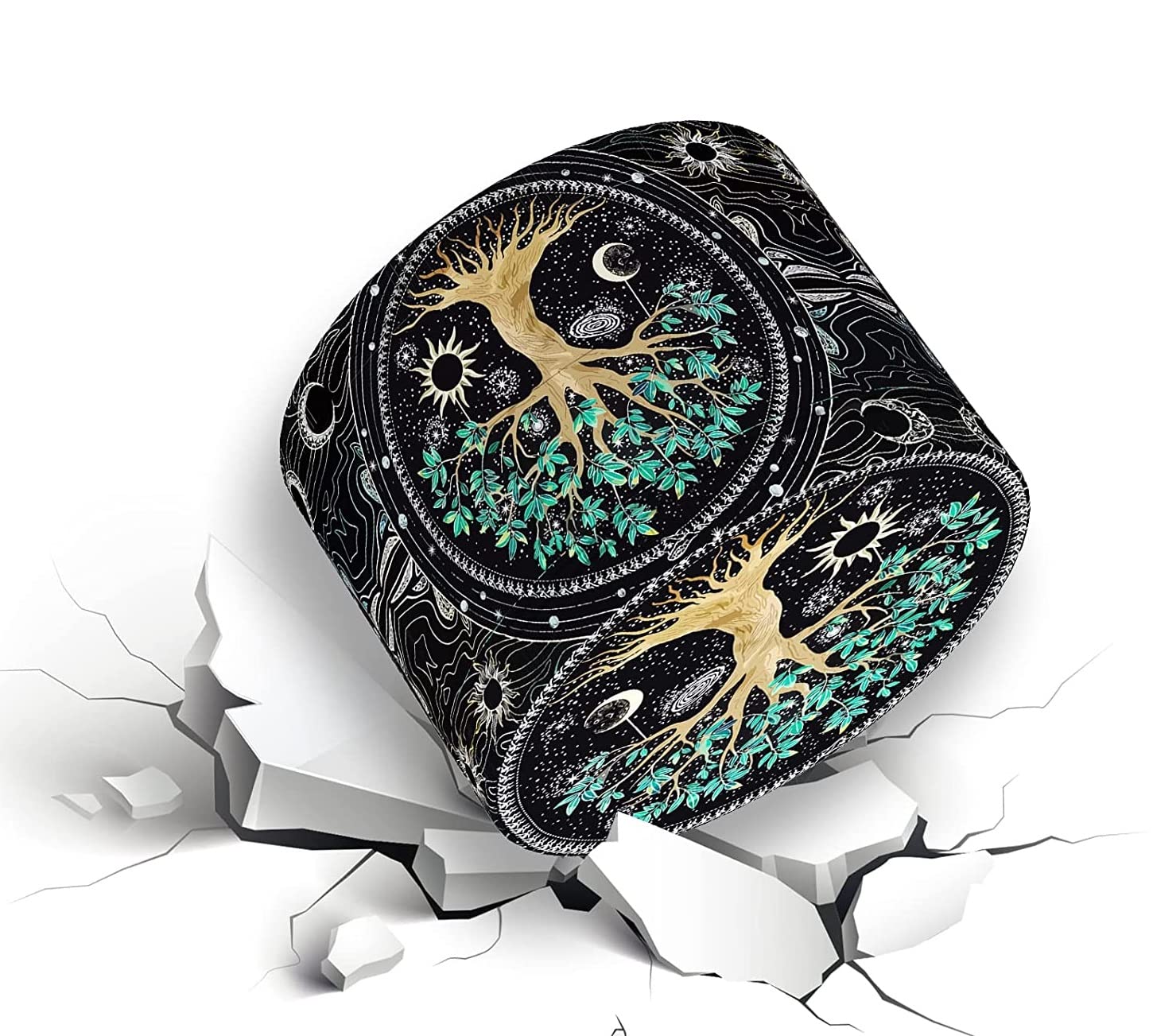Large Grinder 2.5 inch Black ,Boho Aesthetic Tree of Life Grinder (Green)