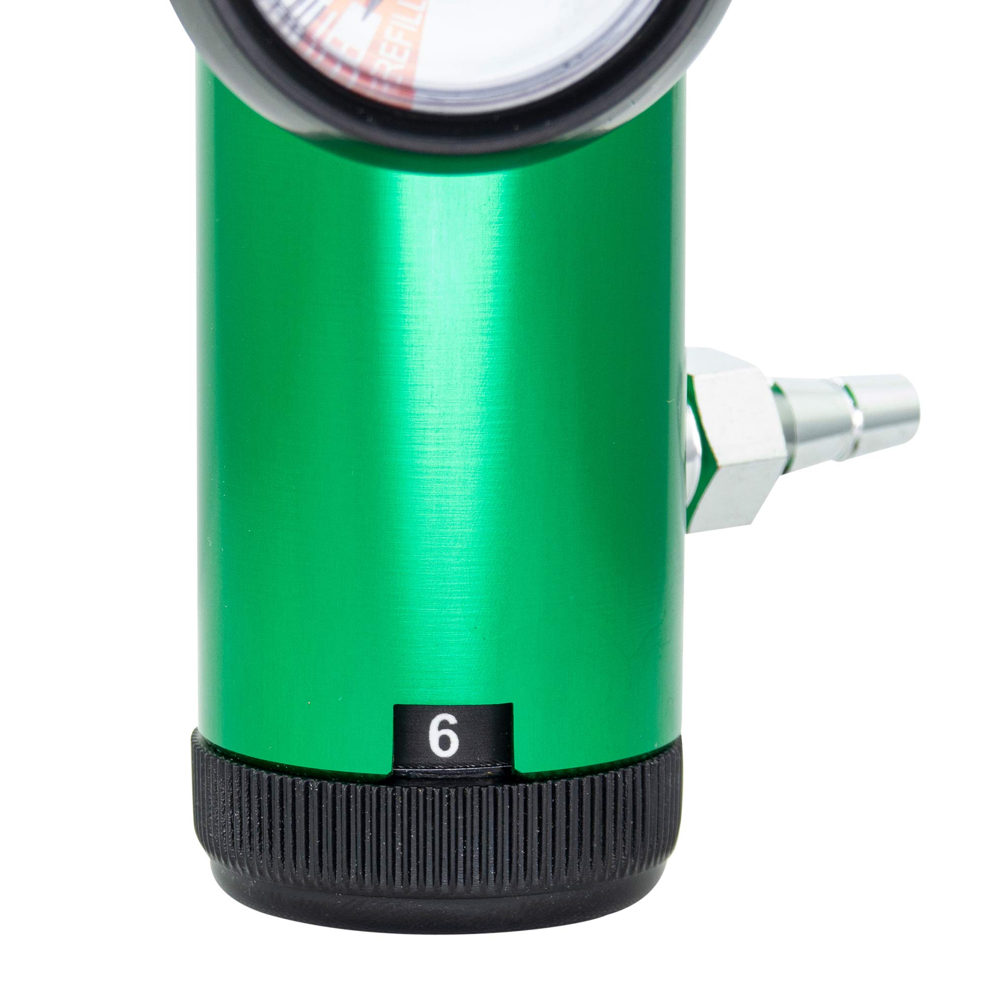 LINE2design First Aid Oxygen Cylinders Uni-Body Regulator Anodized Aluminum, Latex Free, 0-15 Liters - Home Health Aid Medical Oxygen Cylinders - Green