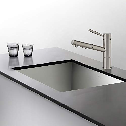 Kraus KPF-1750ST Axis Single Handle Pull Out Kitchen Faucet, 9 1/4 Inch, Stainless Steel