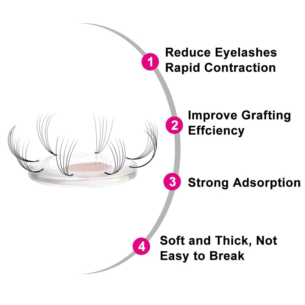 Luckycivia 12 Pcs Silicone Lash Pad Grafted False Easy Fan Lash Pad, Eyelash Silicone Holder Pad, Eyelash Supplies for Beginners Make Fans Blooming Easy Volume Lashes Pallet Tools