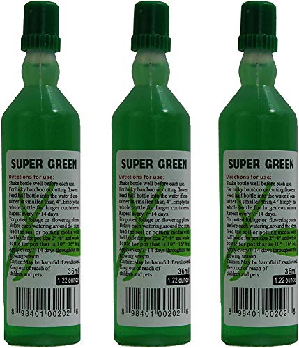 Super Green Lucky Bamboo Fertilizer (3 Bottles) Ready-to-use All Purpose Plant Food