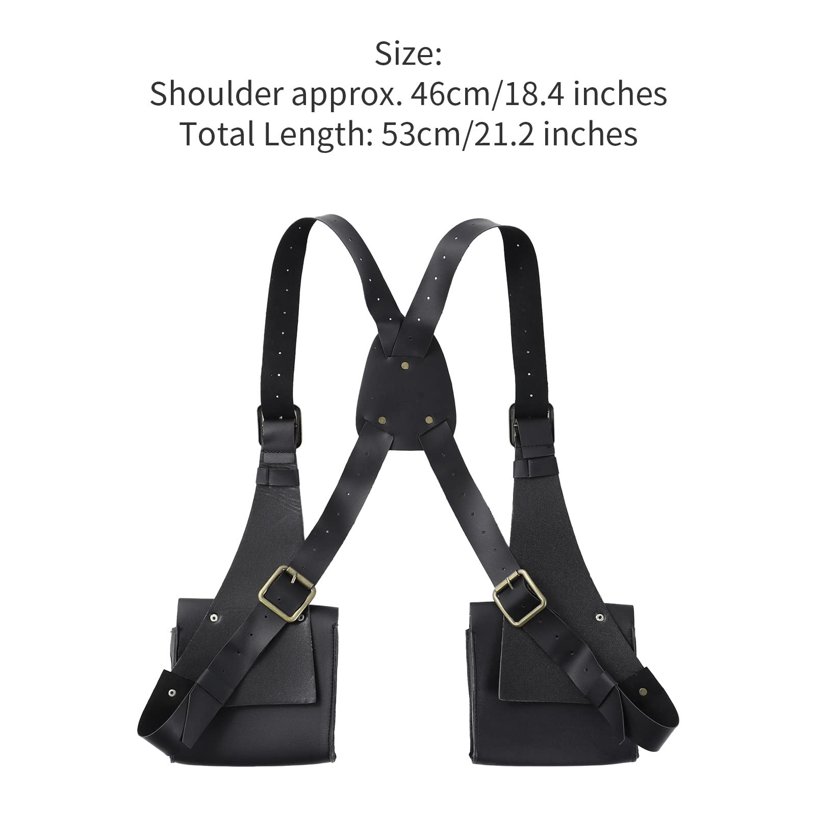 QEXTY Shoulder Holster Wallet Shoulder Holster Bag Men's Leather Anti-Theft Security Hide Holster Underarm Pocket Punk Backpack Phone Case Wallet (Color : Black, Size : One Size)