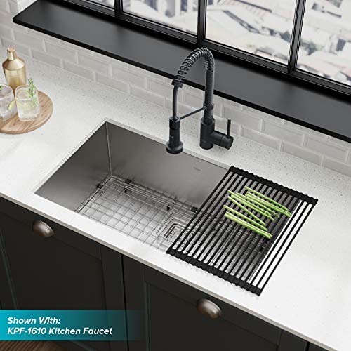KRAUS Pax 31 1/2-inch 16 Gauge Undermount Single Bowl Stainless Steel Kitchen Sink, KHU32