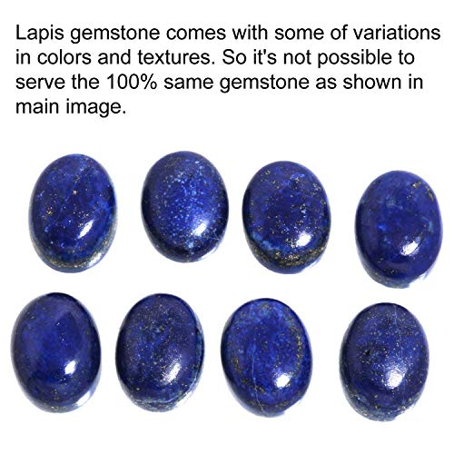 JEWELOPORIUM 925 Sterling Silver Ring for Women Size 10.5 Blue Natural Lapis Lazuli Stone Solitaire Silver Ring Mothers' Day Gift Costume Jewelry