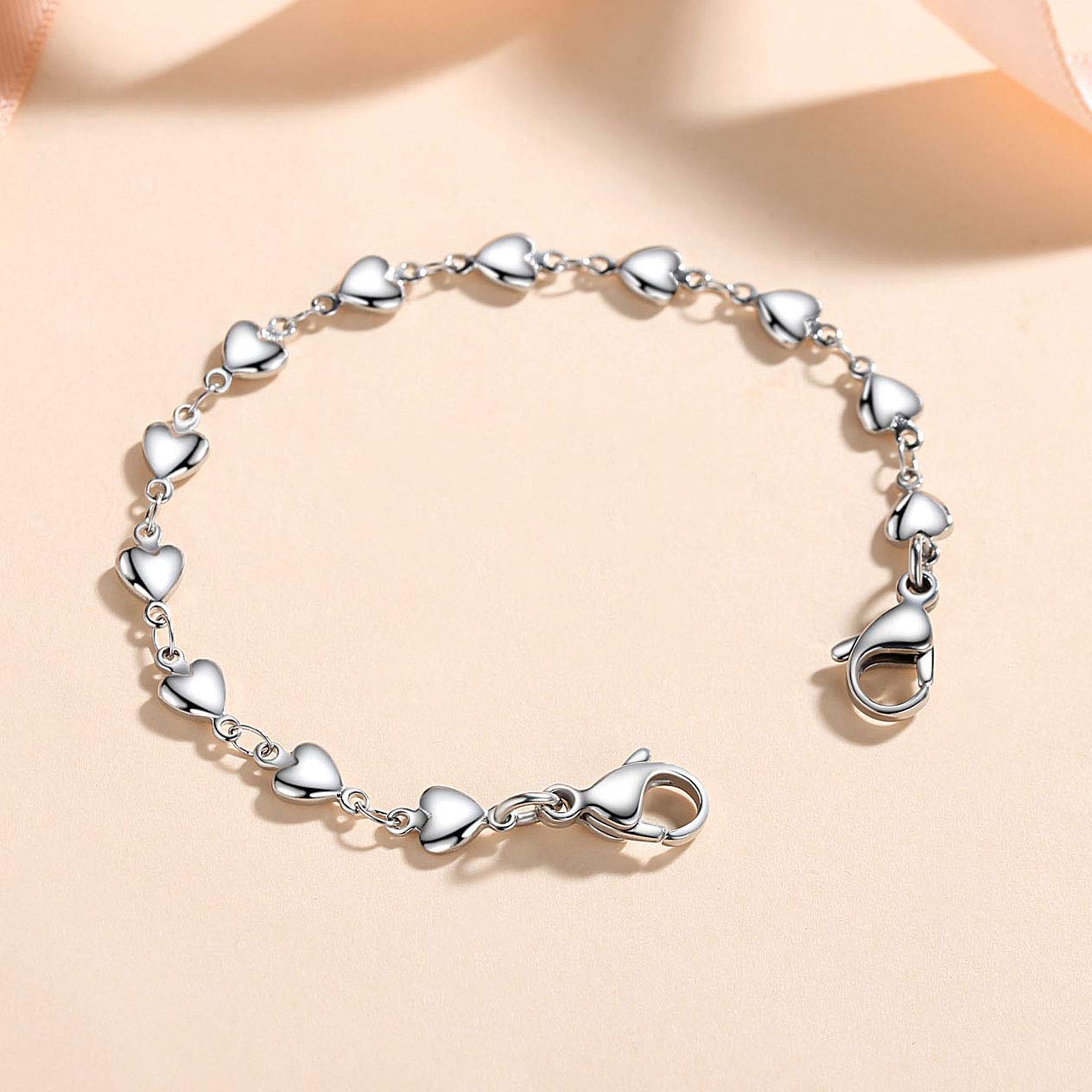 LinnaLove Heart Link Stainless Steel Interchangeable Medical Alert Bracelet (60)