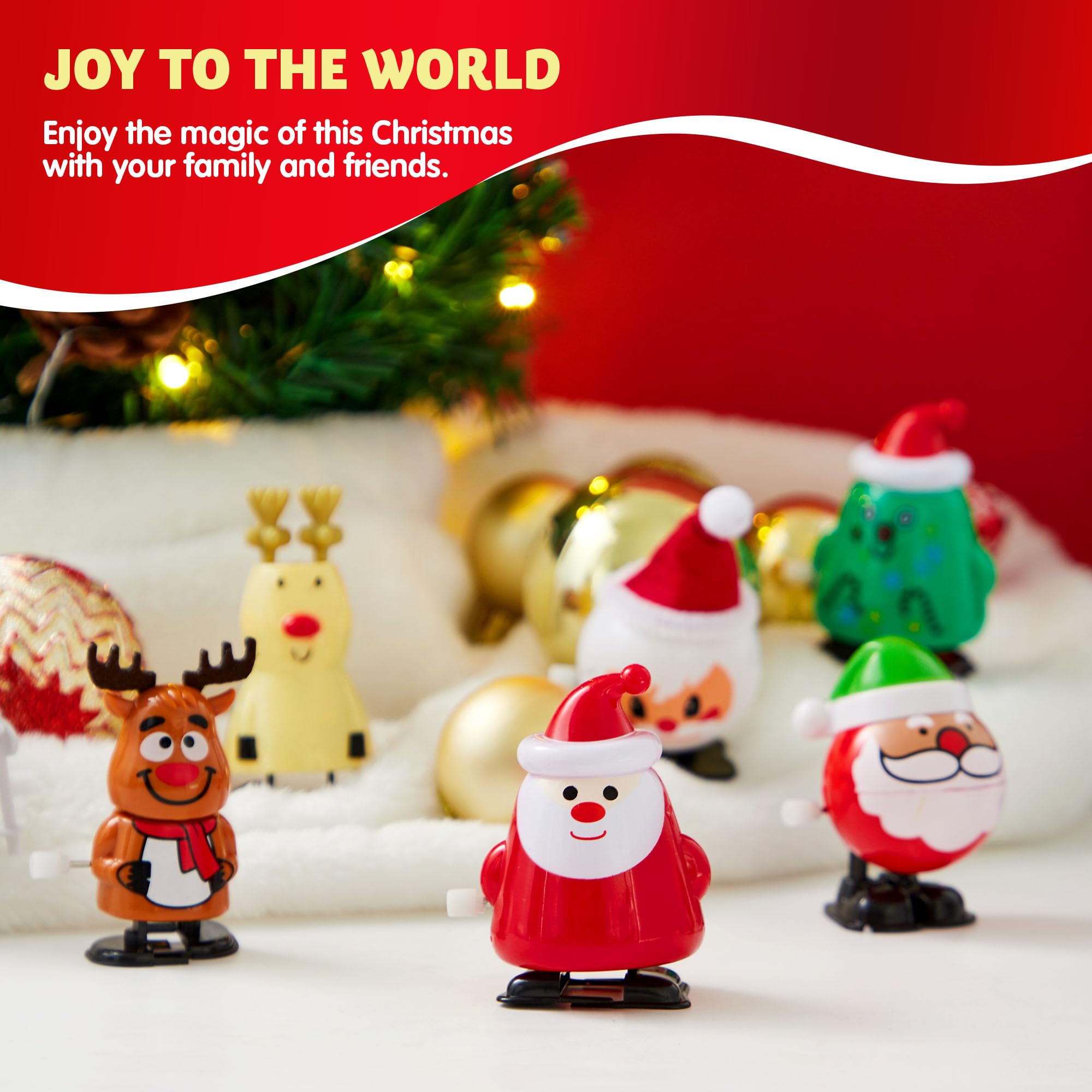 JOYIN 24 Pack Christmas Wind Up Toy Assortments Stocking Stuffers for Christmas Party Favor Supply Accessories (24 Pieces Pack)