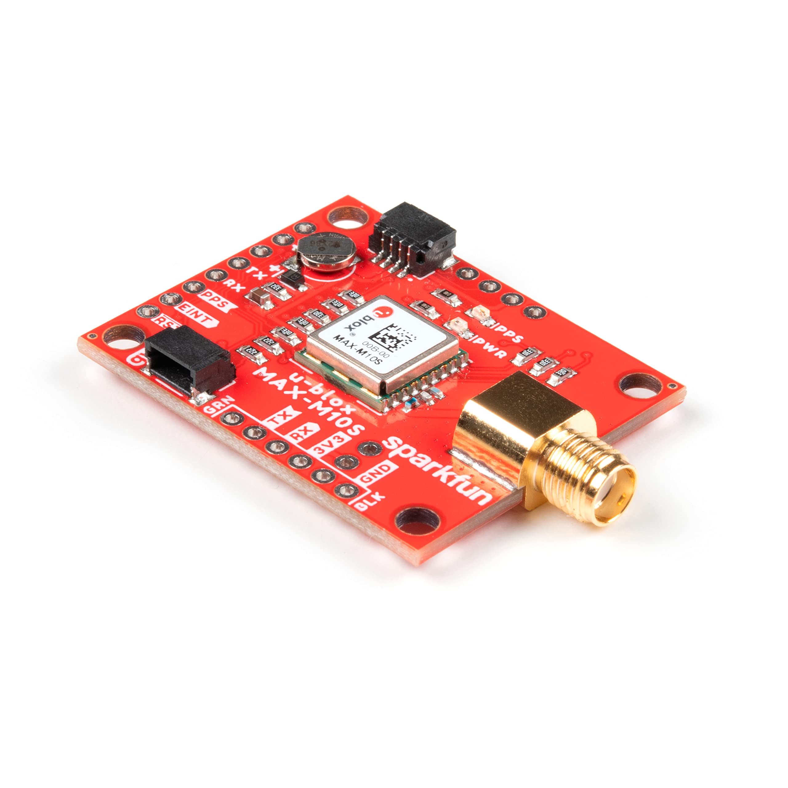 SparkFun GNSS Receiver Breakout - MAX-M10S Module 3.3V VCC and I/O Software Configurable Board Dimensions: 1.74"in x 1.20"in