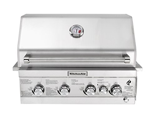 KitchenAid 740-0780 4-Burner Stainless Steel Built-In 61,000 BTU Propane Gas Island Grill w/ Rotisserie Burner