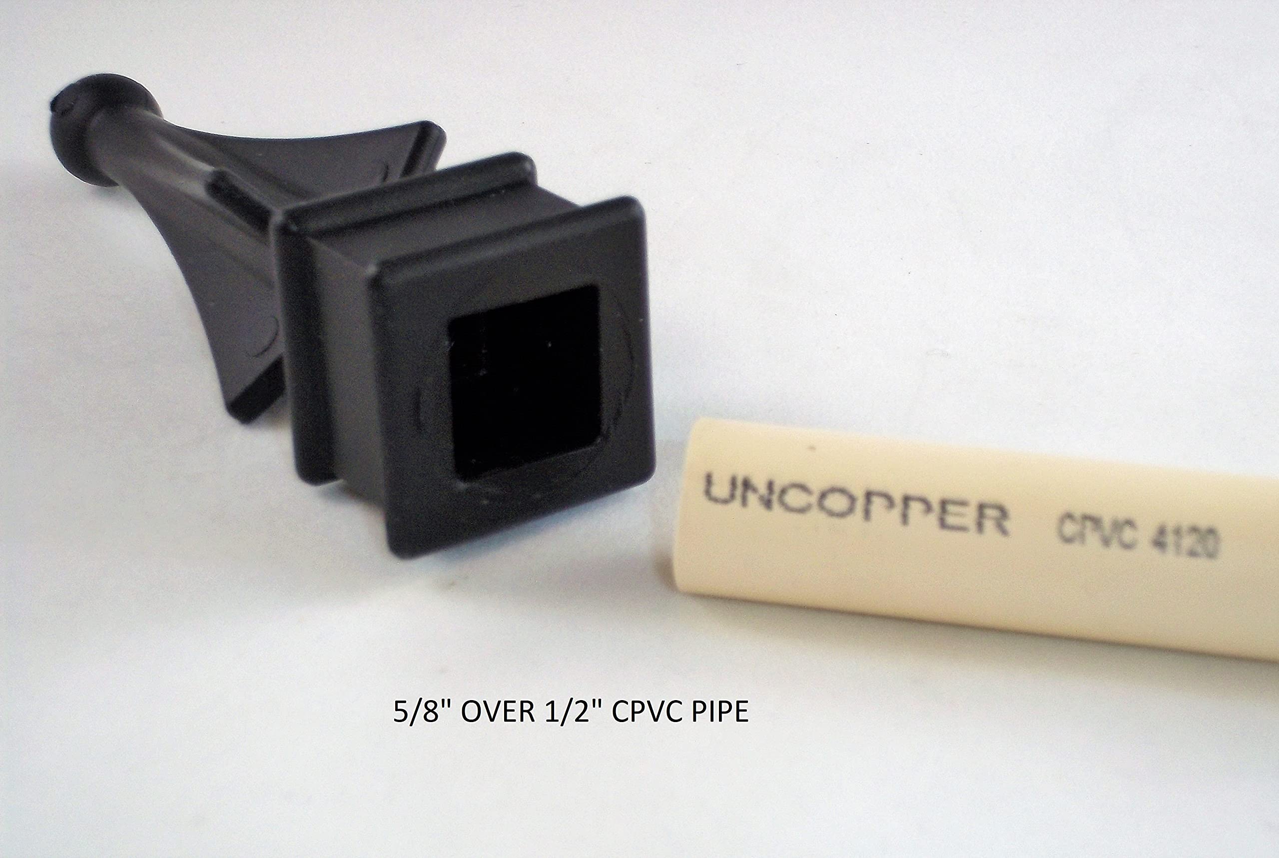 Retrospec Creations 25 Each for 5/8β Black Plastic Finial Tops for Iron Picket Fence 4-Sided Spire β #1-58